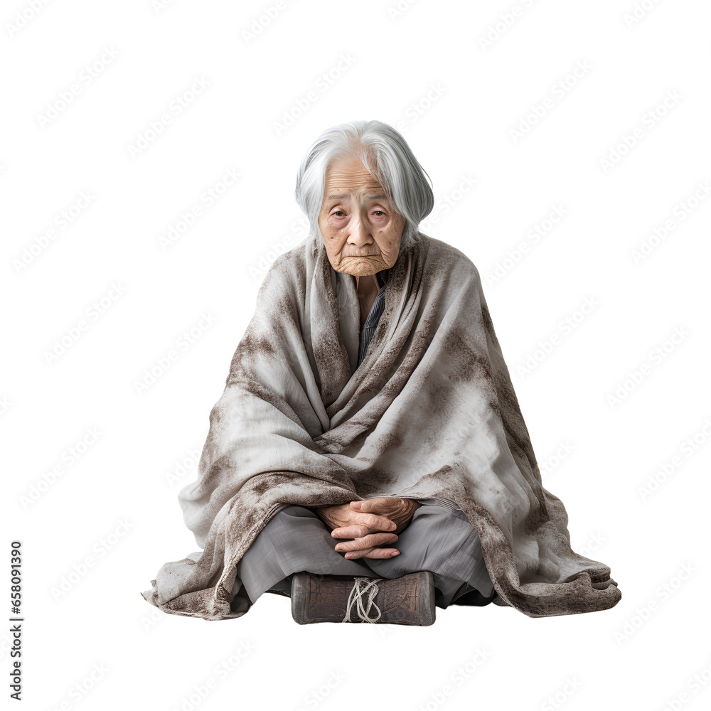 Elderly people with sad faces left alone on transparent background PNG ...