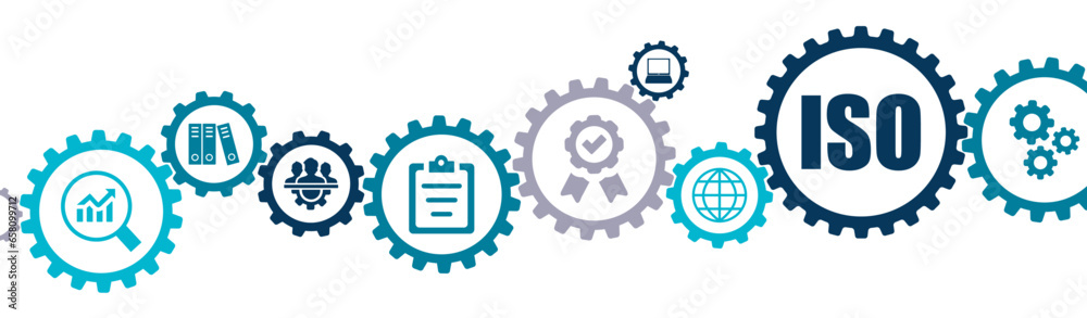 ISO classification process and quality management banner vector ...