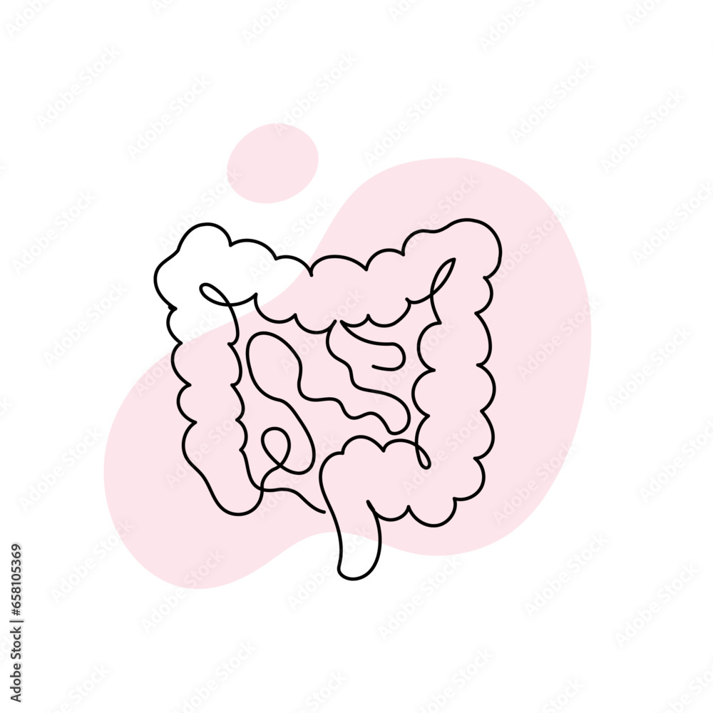 Healthcare one line concept. Vector healthcare linear illustration. Gut ...