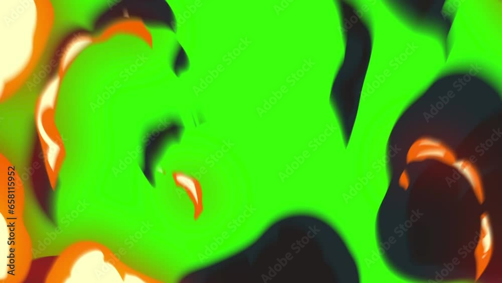 Vidéo Stock Cartoon fire frame on a green screen. Cartoon fire ...