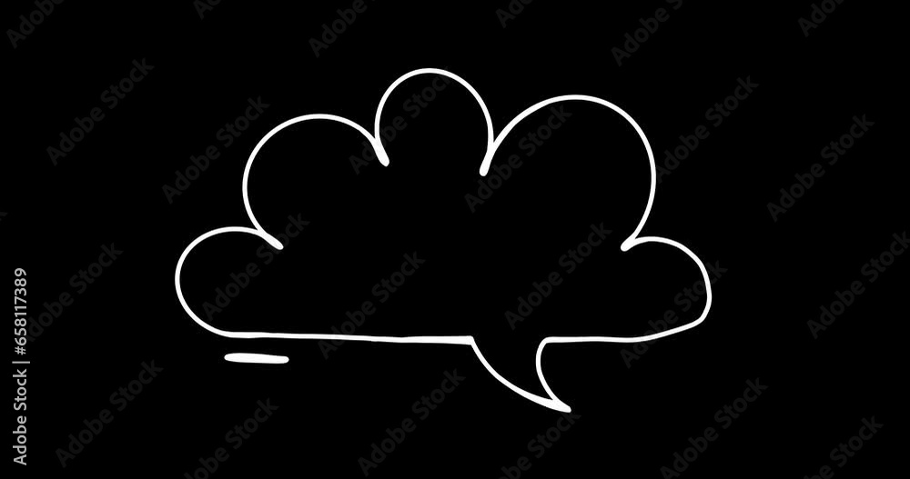 Doodle Speech Bubbles Animated Pack. Hand Drawn cute sketch style pen ...