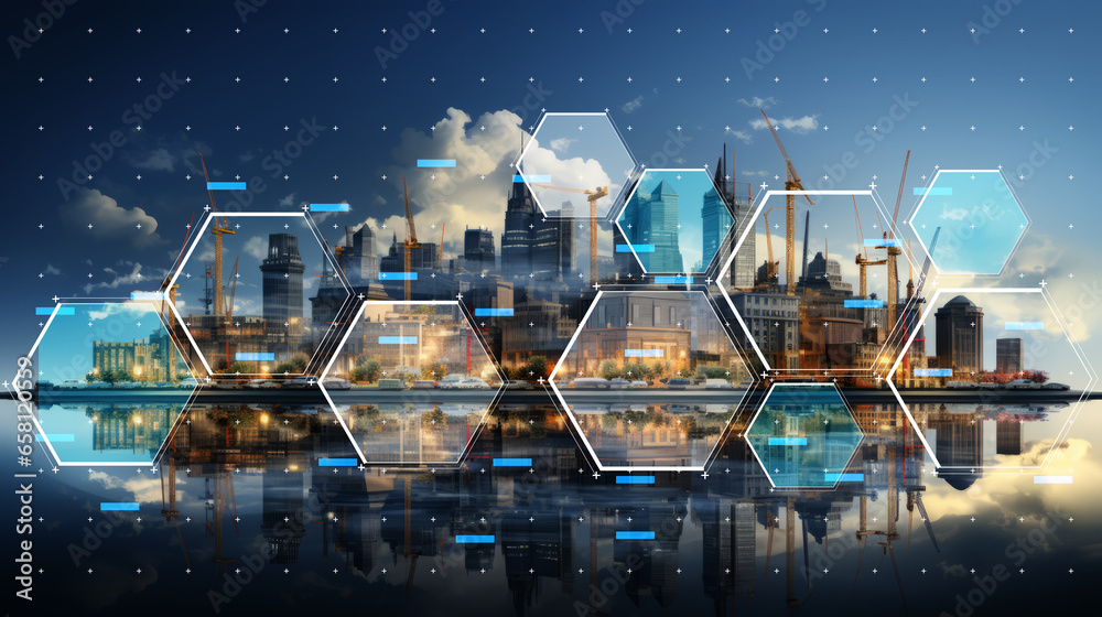 modern technology infrastucture industry 4.0 background compound ...