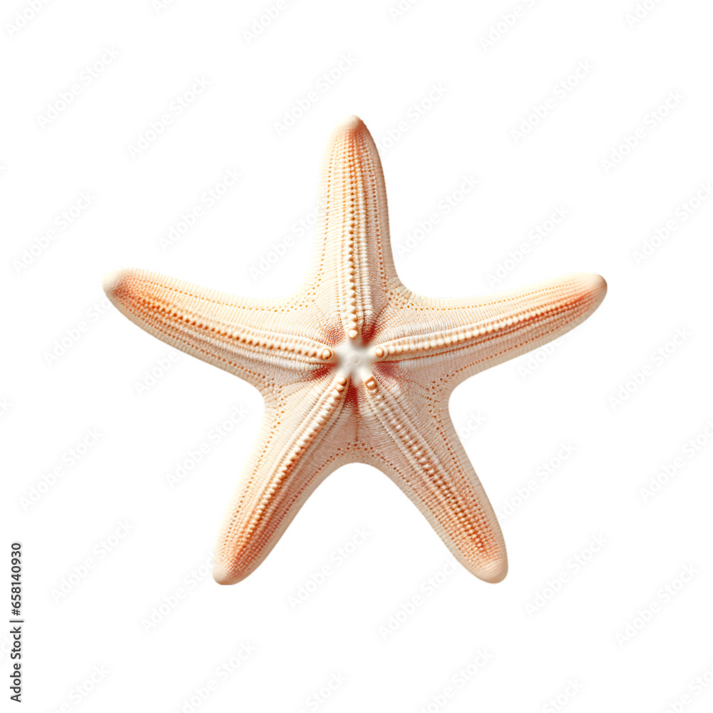 Small White Starfish in Top View Isolated on Transparent or White ...