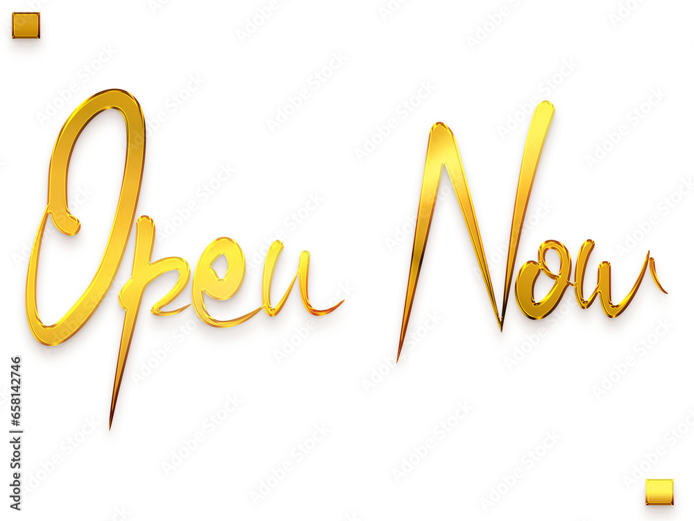 Open Now Gold PNG Typography Text Transparent Image Stock Illustration ...