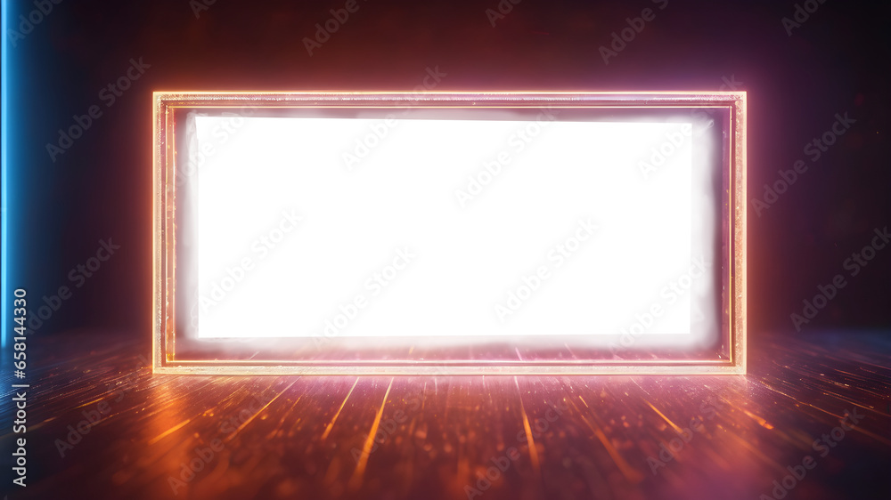 Frame on wall, Neon light frame wallpaper, glowing neon light frame PNG ...