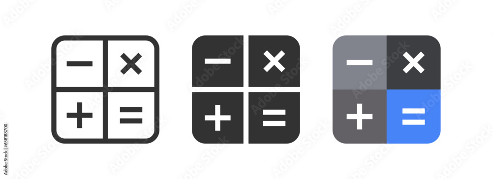 Calculator icon. Calculate symbol. Accounting signs. Finance symbols ...