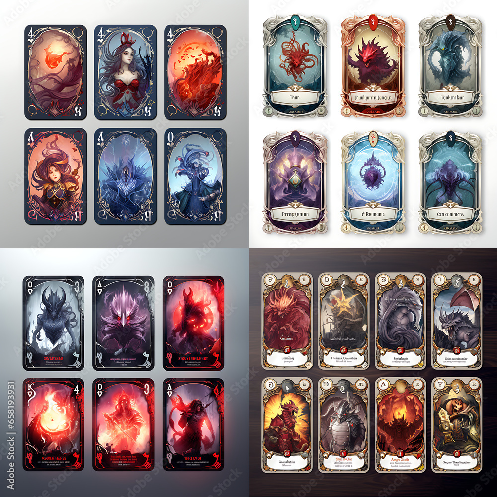 tcg game card design fantasy style border ,ai generated Stock ...