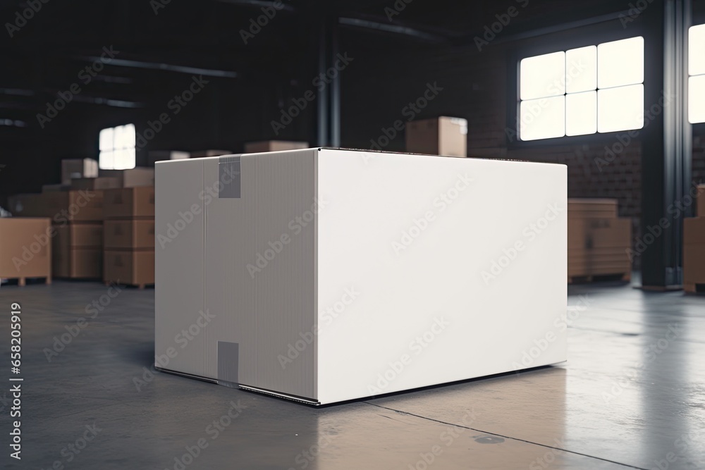 A detailed and attractive mockup of a blank white shining box Stock ...