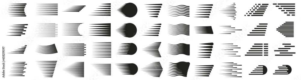 Cartoon or comic speed lines with round corners.. Vector collection ...