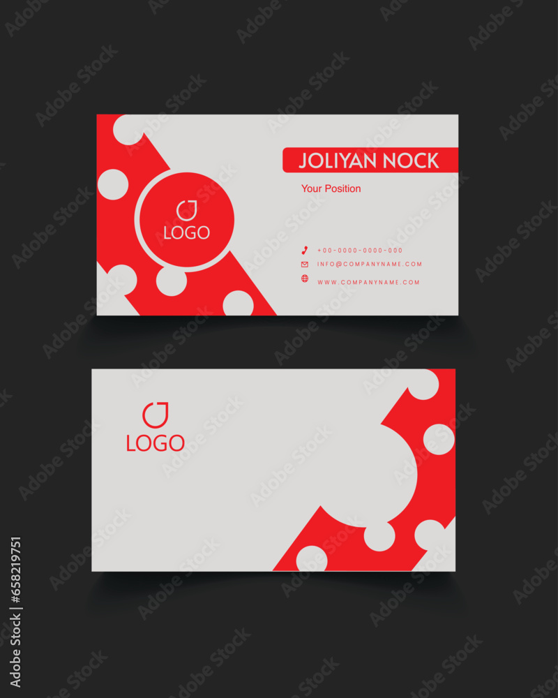Red Modern creative business card and name card, horizontal simple ...