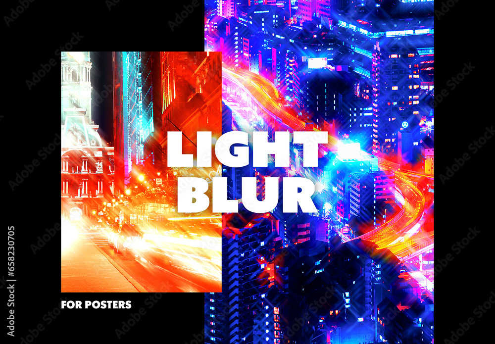 LIght Blur Poster Photo Effect Mockup Stock Template | Adobe Stock