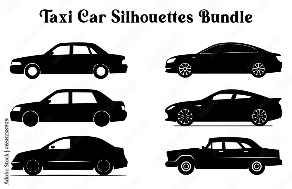 Vector Car Silhouettes Bundle, Set of Car vector silhouette Clipart ...