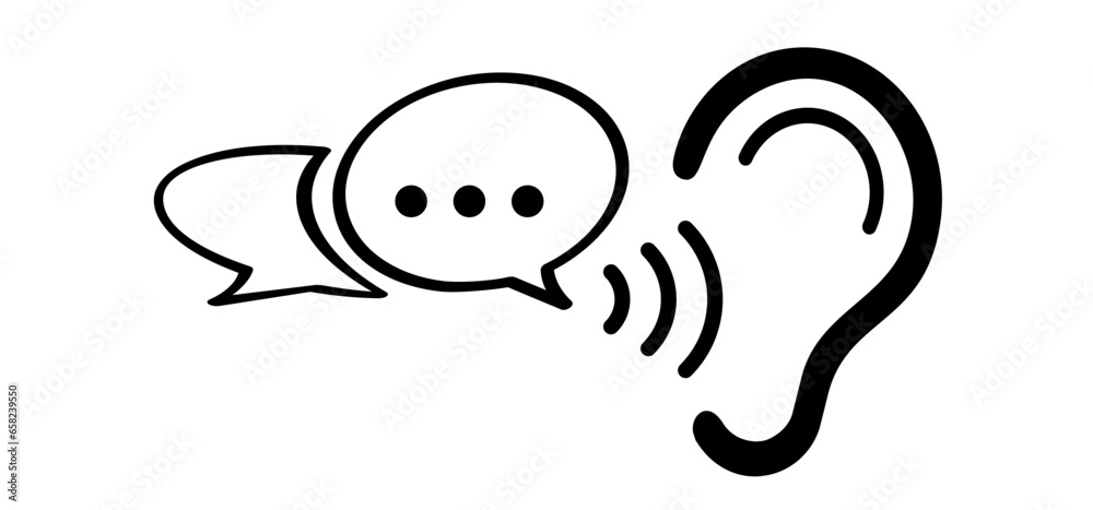 Cartoon face profile talk icon. Conversation speech icon silhouette ...