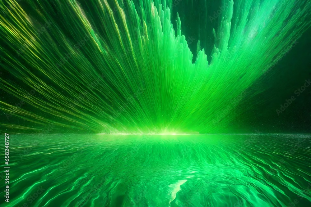 Emerald-green water exploded from an unknown source, forming an amazing ...
