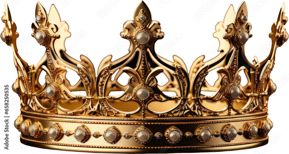 golden crown transparent background PNG clipart Stock Photo | Adobe Stock
