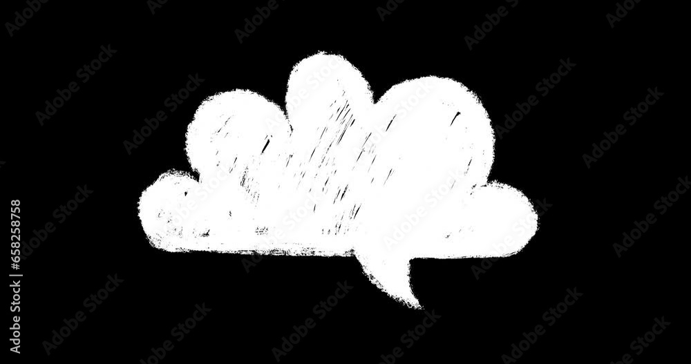 Doodle Speech Bubbles Animated Pack with dry brush texture. Hand Drawn ...