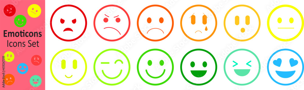Emoticons set. Smileys Emoticons emojis collection vector icons set ...