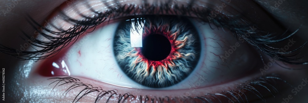 Creepy Eyes: Close-Up of Evil Female Eyes. Halloween Concept with ...