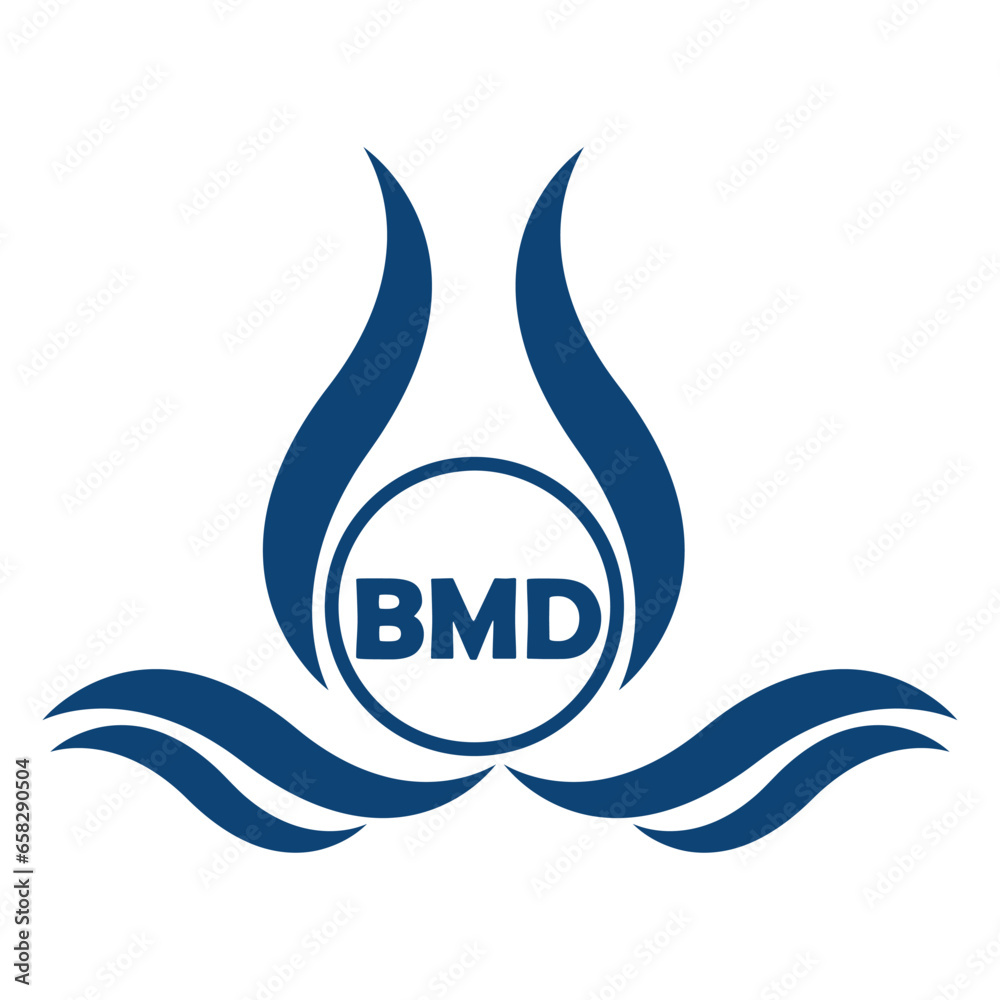 BMD letter water drop icon design with white background in illustrator ...