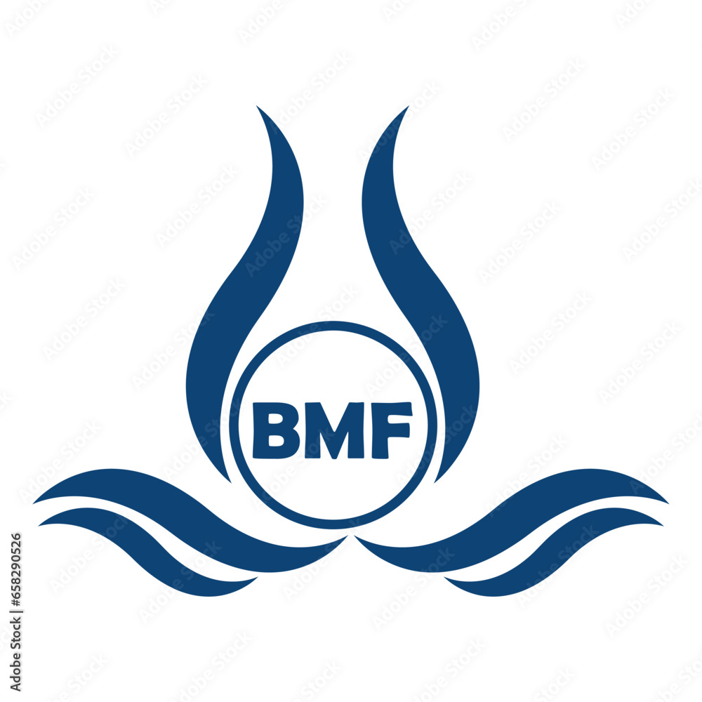 BMF letter water drop icon design with white background in illustrator ...