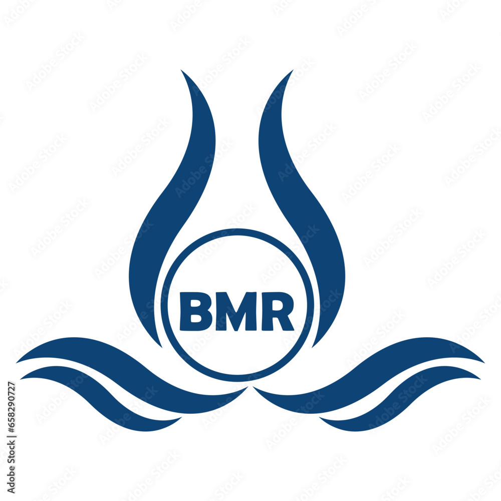 BMR letter water drop icon design with white background in illustrator ...