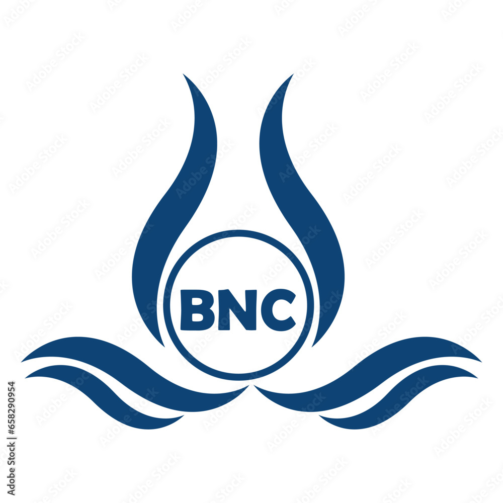 BNC letter water drop icon design with white background in illustrator ...
