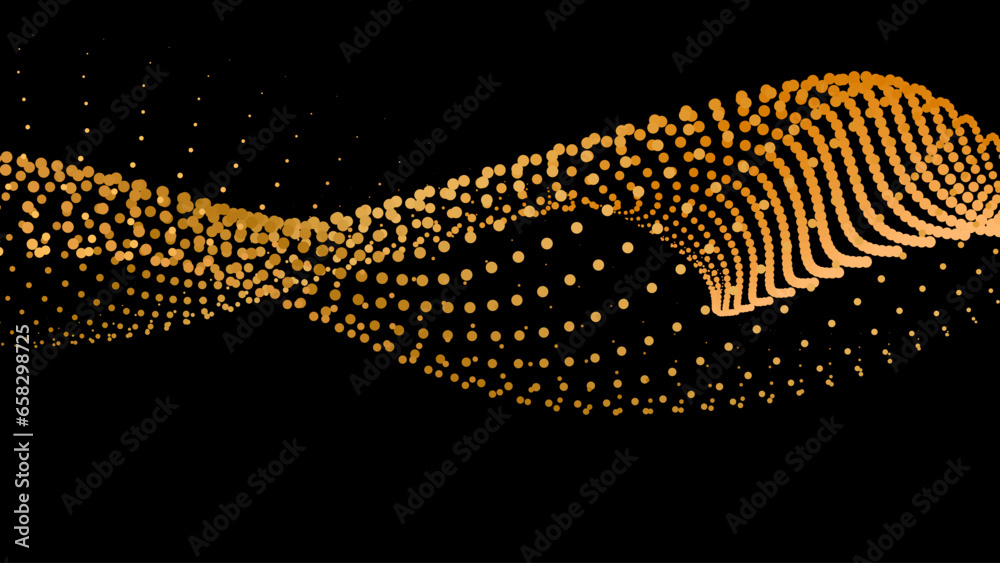 Data vibrate pulse dot particle wave. Abstract bulge hyperbola sinusoid ...
