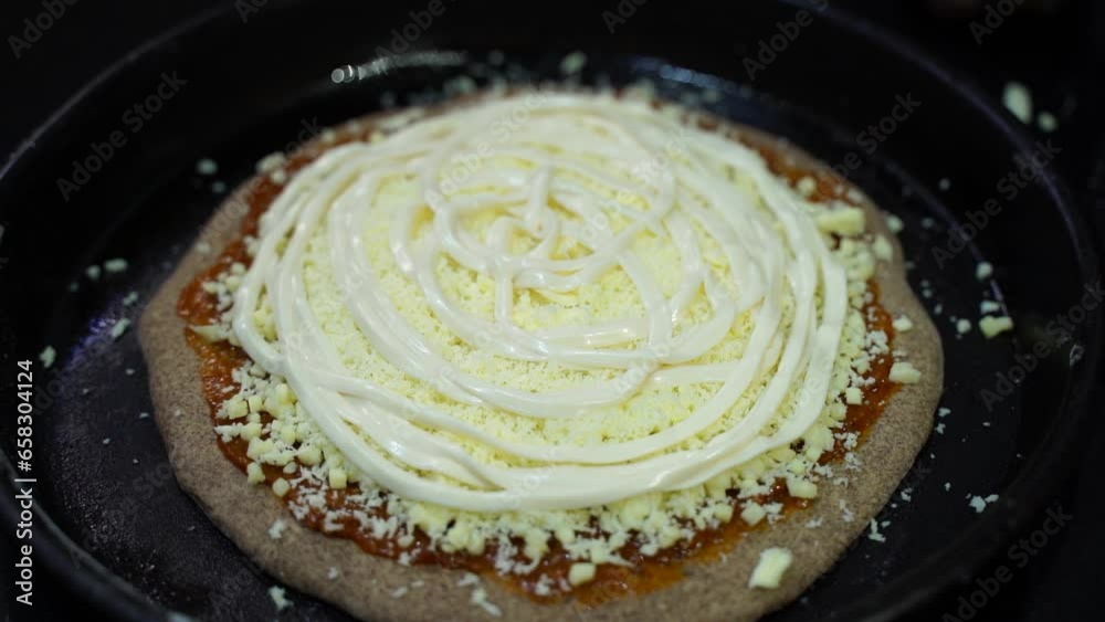 Homemade Indian pizza called cheese blast pizza with ragi base, very ...