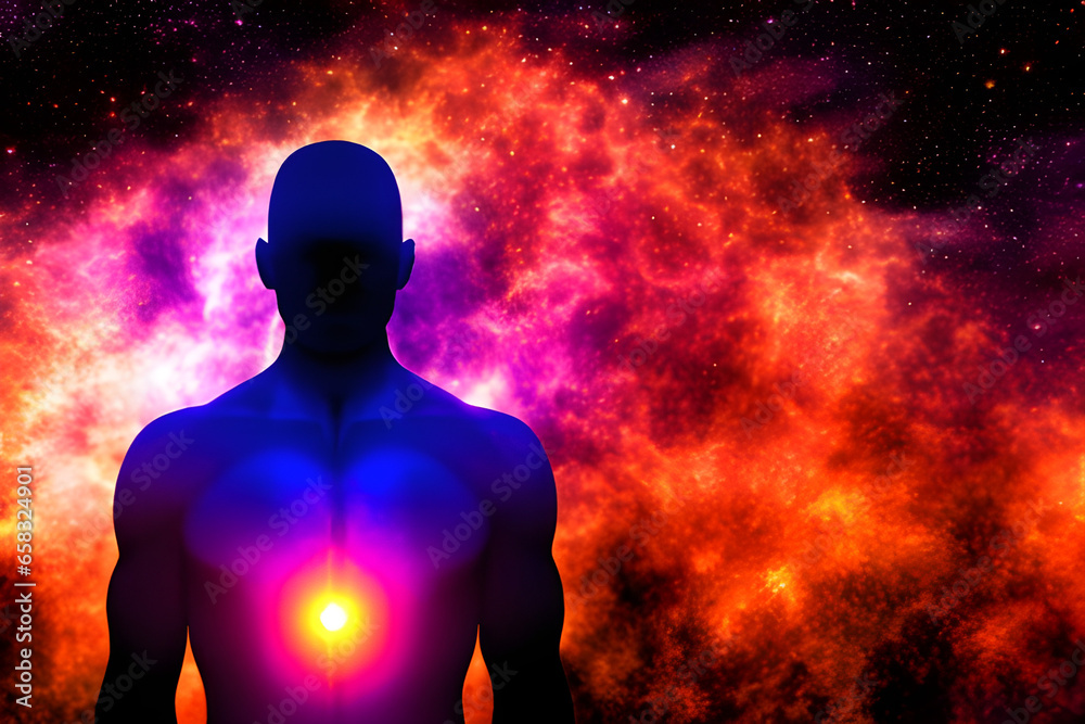 astral body meditation on spiritual awakening concept and cosmic ...