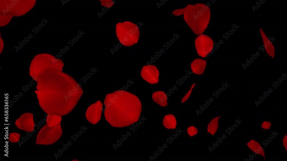 Rain Of Petals - Bloody Red Flowers - Falling Loop - 3D animation with ...