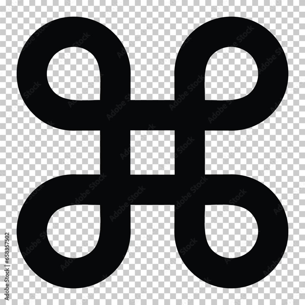 Looped Square Symbol Isolated On Transparent Background. Universal