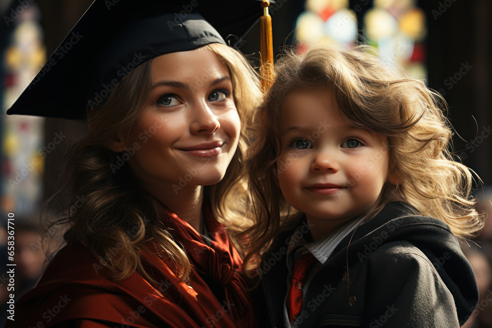 A parent proudly watching their child graduate, filled with love and ...