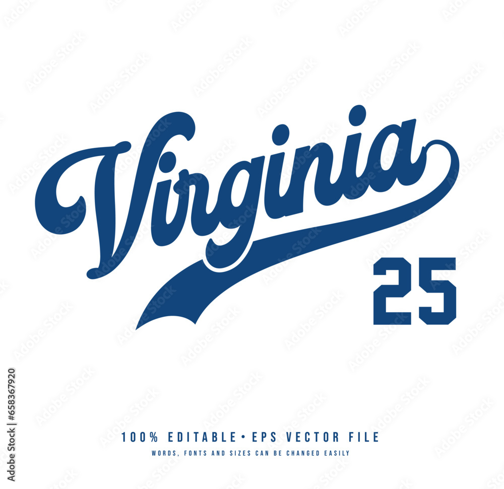 Virginia text effect vector. Editable college t-shirt design printable ...