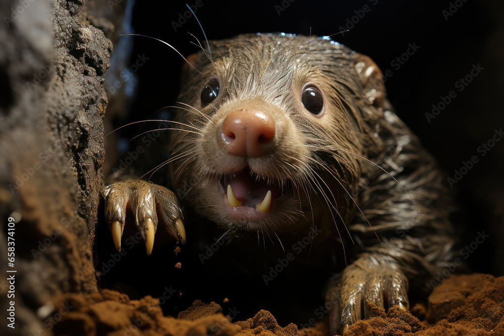 The rare and bizarre star-nosed mole, using its unique nose to navigate ...