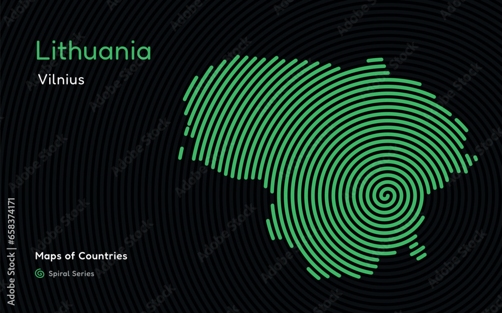 Creative map of Lithuania. Political map. Capital Vilnius. World ...