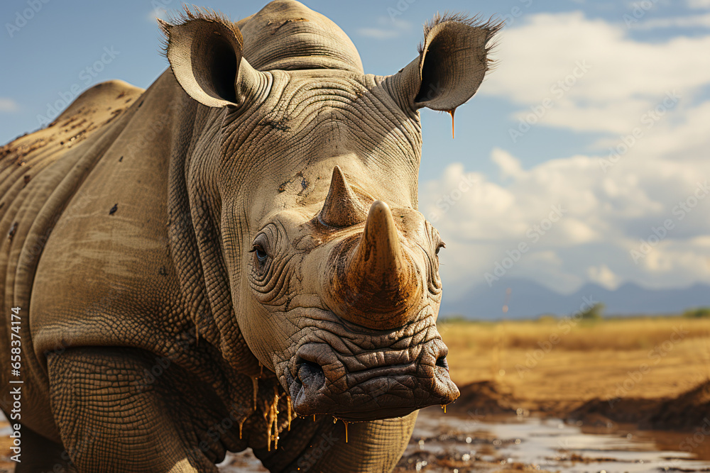 A critically endangered Northern white rhinoceros, one of the last of ...