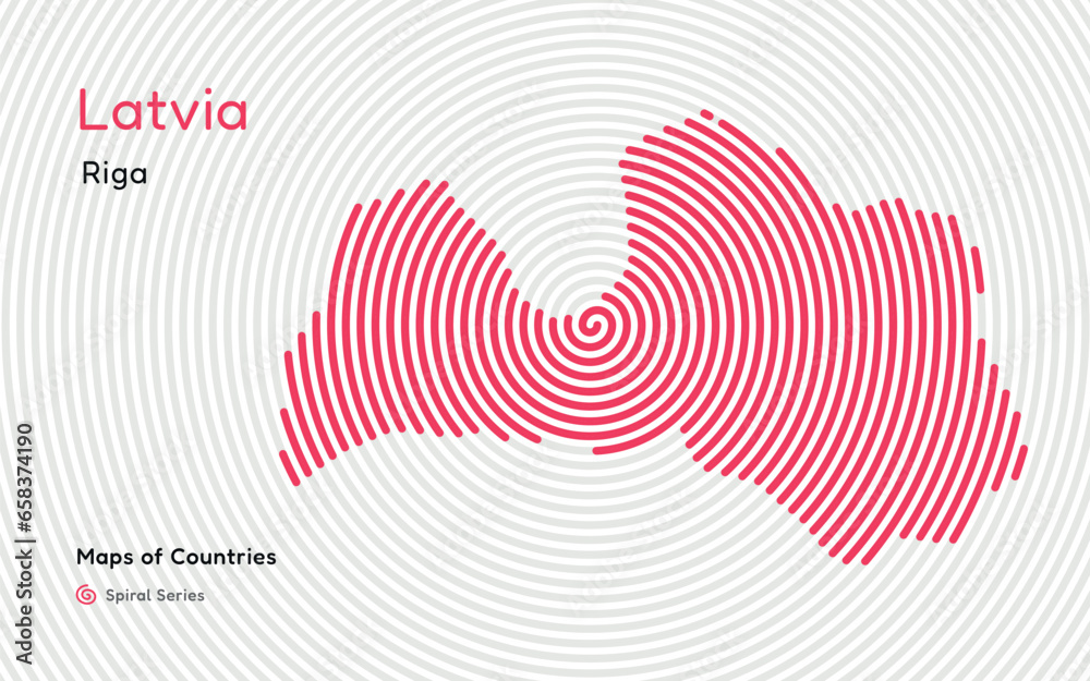 Creative map of Latvia Political map. Capital Riga. World Countries ...