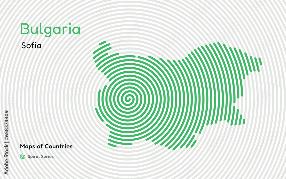 Creative map of Bulgaria. Political map. Sofia. Capital. World ...