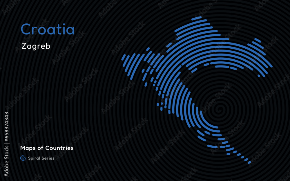 Creative map of Croatia. Political map. Zagreb. Capital. World ...