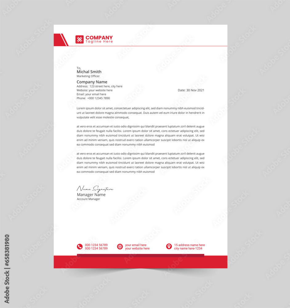 Corporate letterhead design template. modern letterhead design template ...