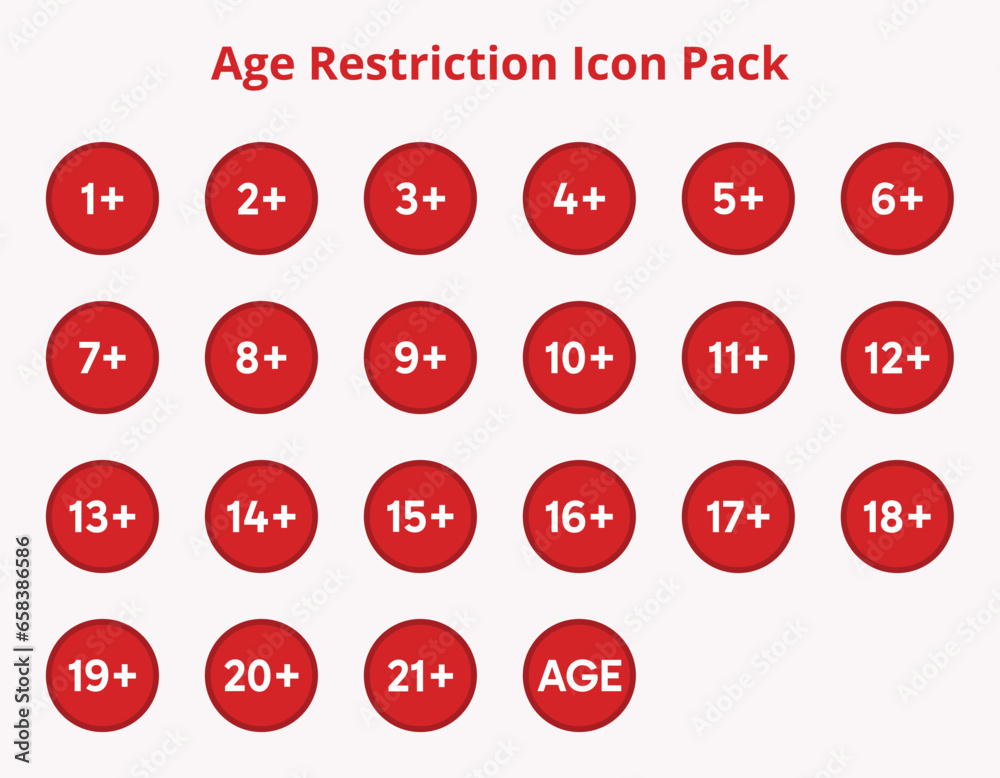 Age Restriction and Verification Icons - Child Protection, Adult ...