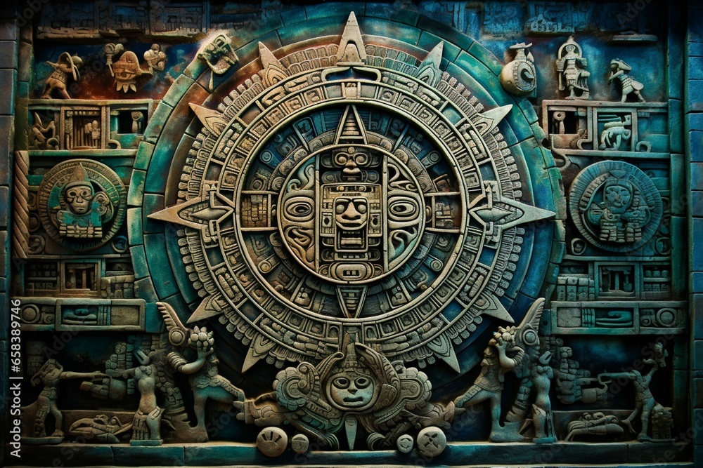 Mayan calendar depicting ancient civilization's 3D representation ...