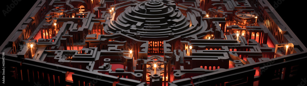 Ultra-wide maze, a labyrinthine network of ferromagnetic pipes twists ...