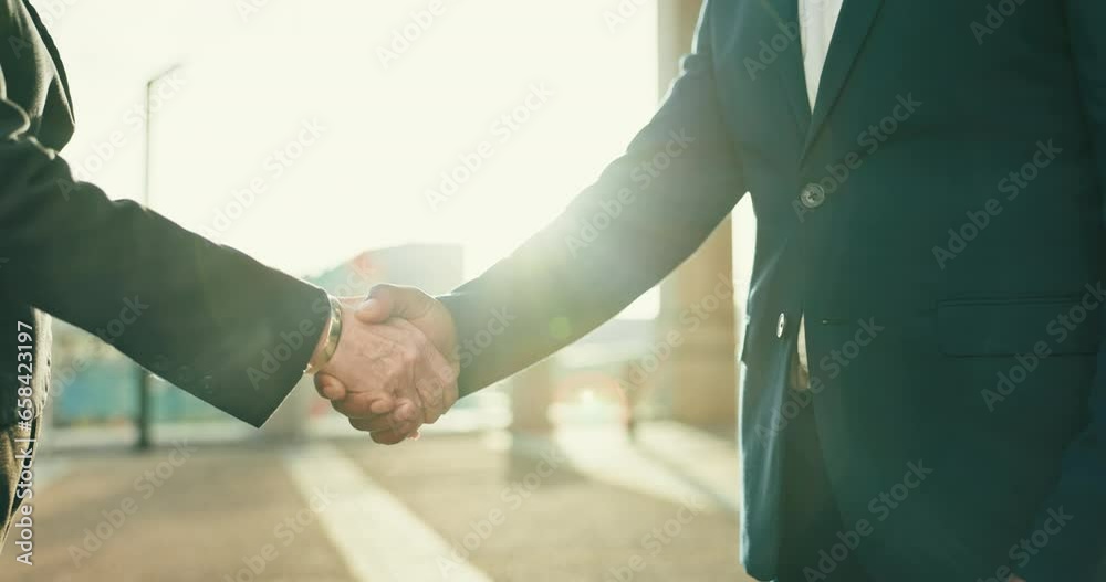 Business, partner and handshake for success, agreement and b2b ...