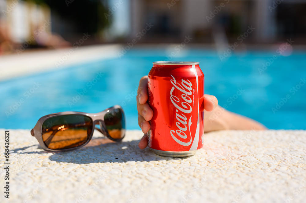 Anapa, Russia - July 18, 2023: The hand of a vacationing tourist ...