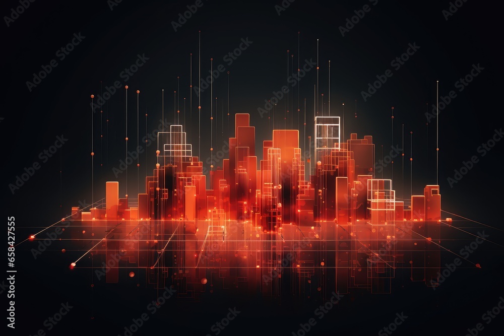 Red information technology background material 素材庫插圖 | Adobe Stock