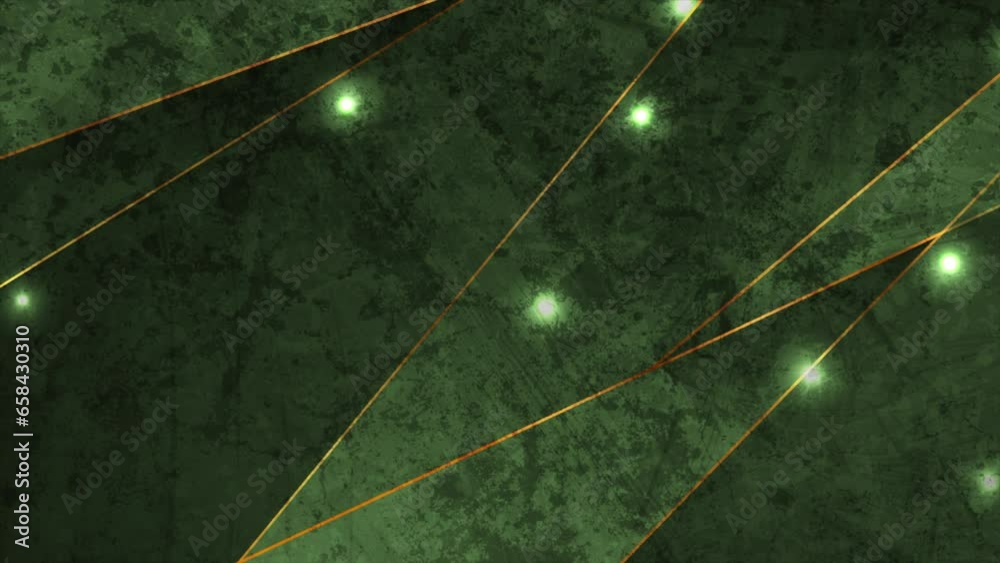 Green and golden shiny tech background with glowing lights. Seamless ...