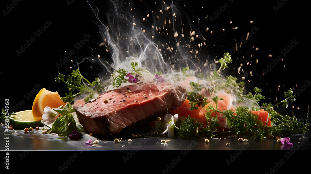 Embark on an exhilarating culinary escapade, capturing the essence of a ...