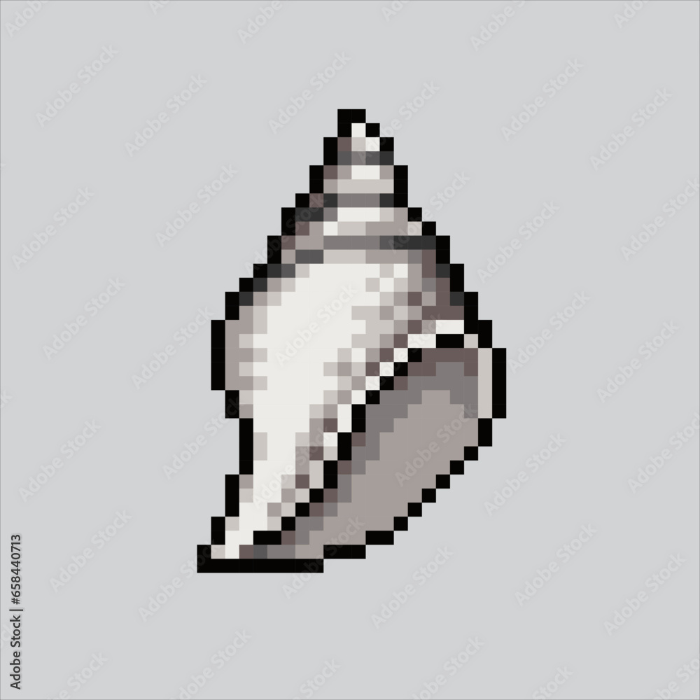 Pixel art illustration Shell. Pixelated Shell. Shell clam ocean style ...