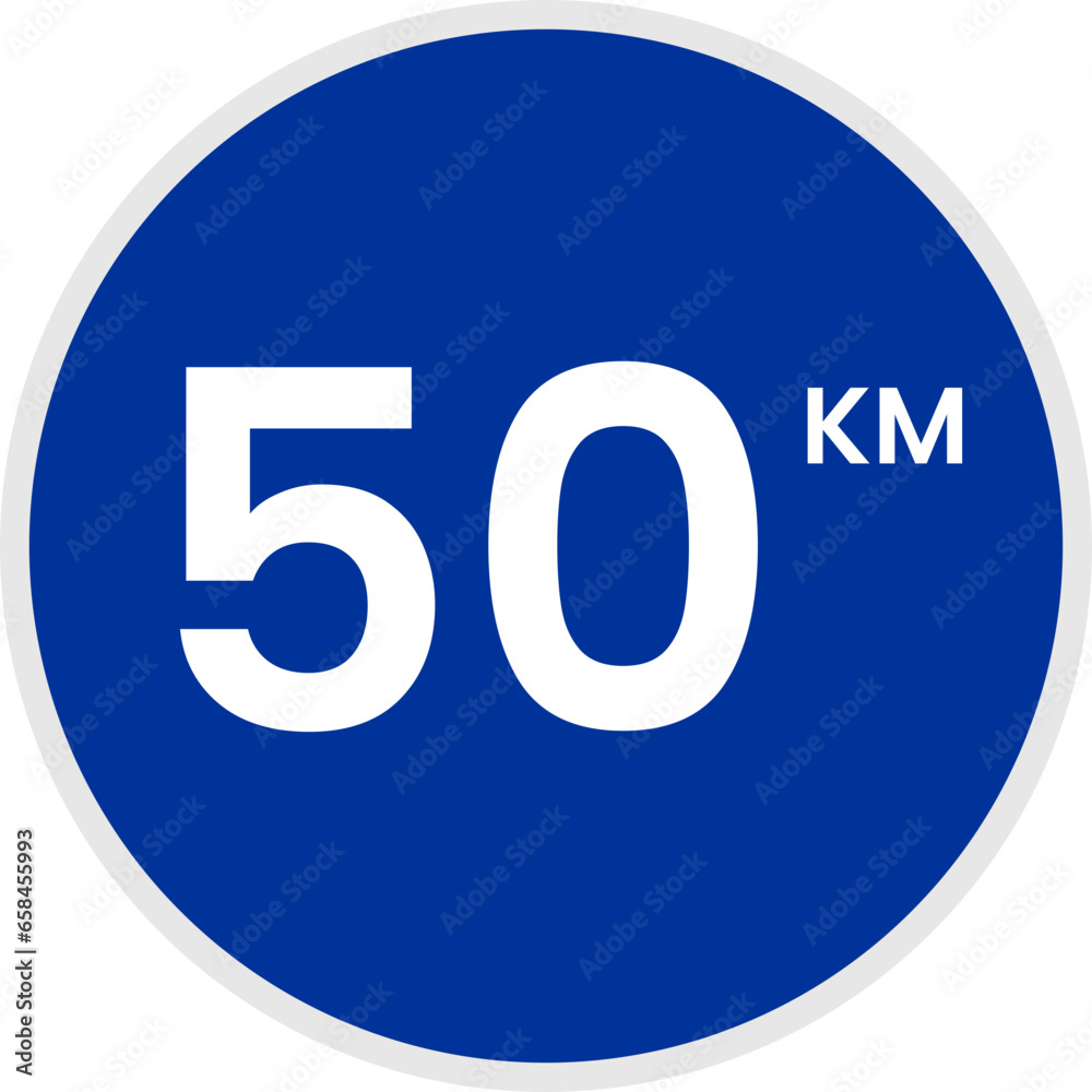 50 km zone traffic sign speed limit Stock Vector | Adobe Stock